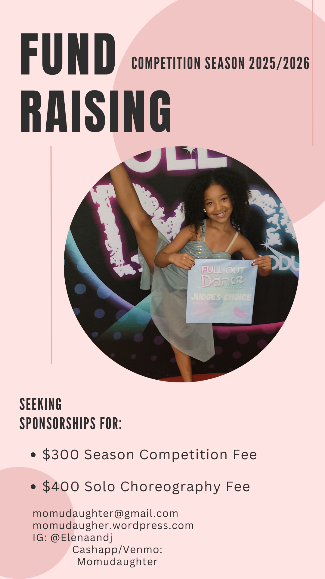 Fundraising for Competition Season 2025-2026 – Momudaughter